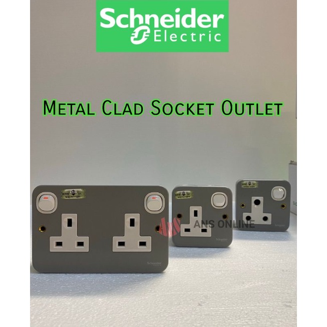 Schneider Electric ESM Metal Clad 13A / 15A 1 Gang Single Switched ...