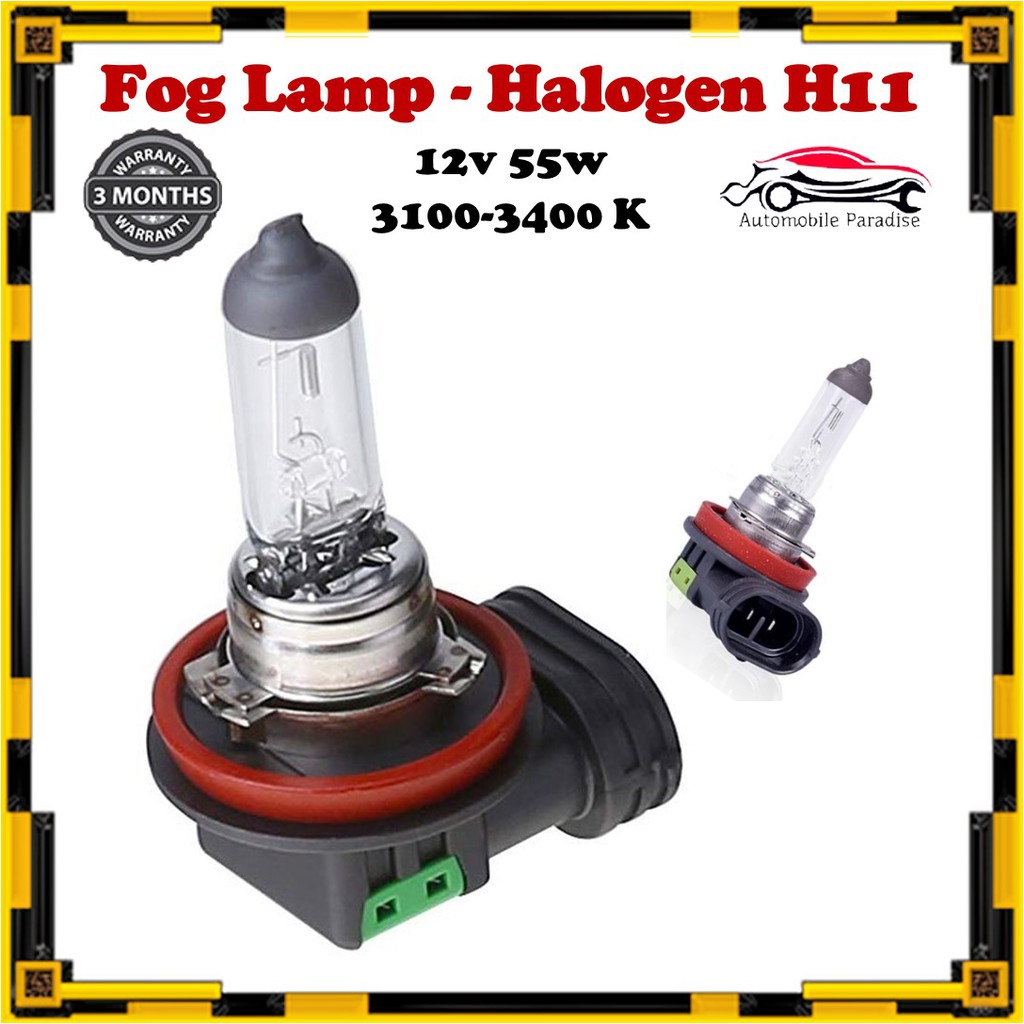 Halogen Bulb H11 / H8 - 3100~3400K - 12v 55w - Mentol / Fog Lamp ...