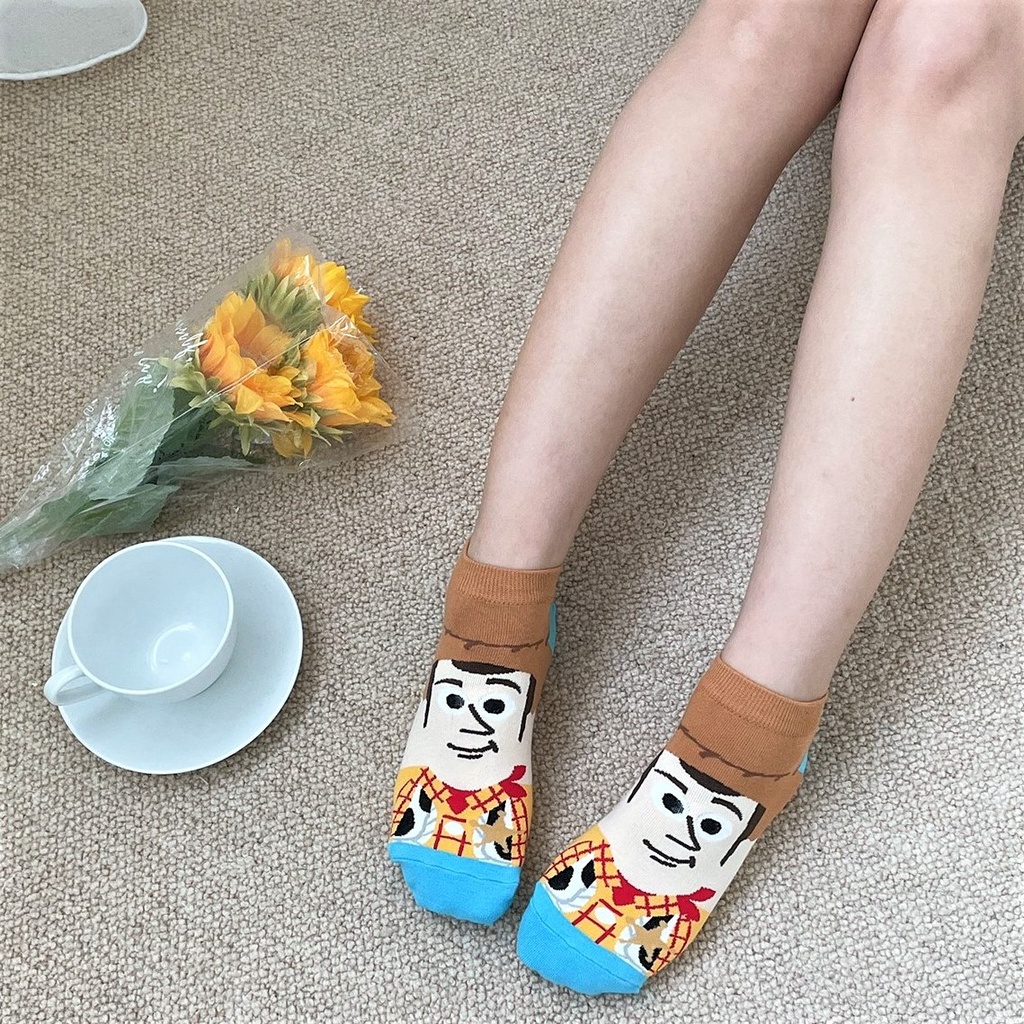 Anyshop Korean Socks Disney Cartoon Mickey Minnie Pooh Piggy Three-Eyed ...