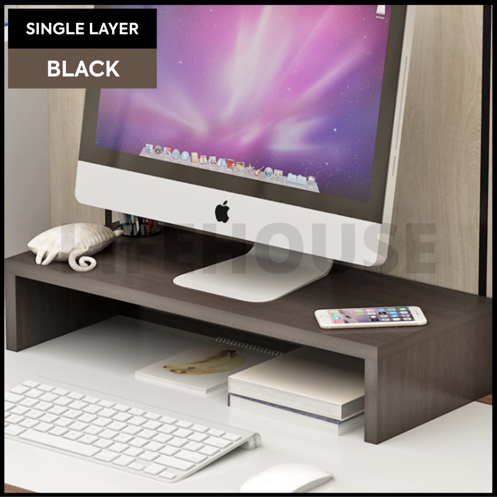 1/2 Tier Screen Monitor Shelf Computer Rack Monitor Stand Riser Monitor ...