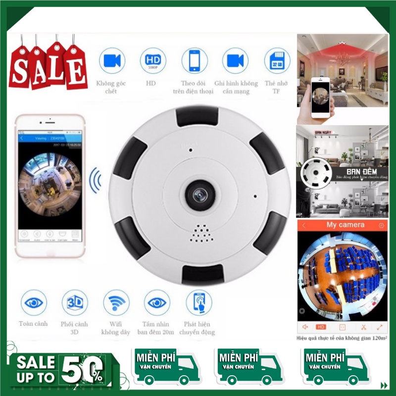 Ceiling Camera V380 Panorama VR 360 3D panoramic view, wireless ...