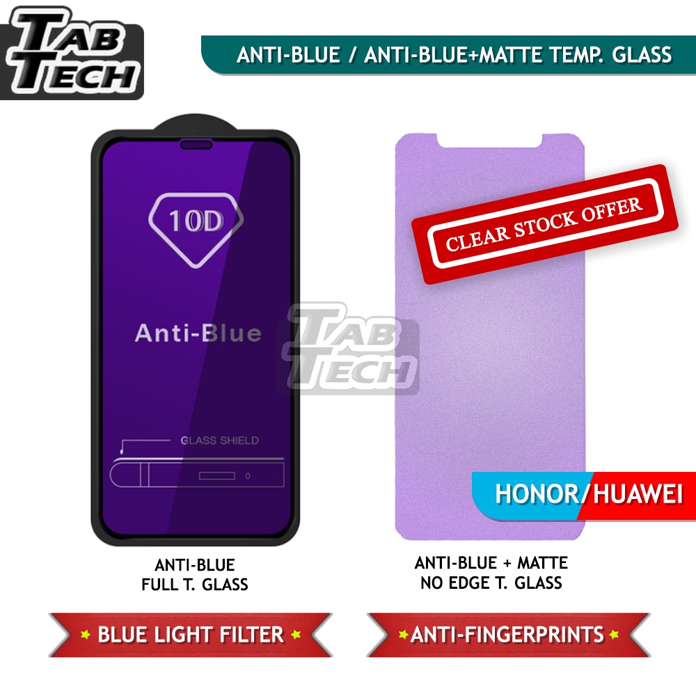 Huawei 10D Anti Blue Gaming Matte Nova 4E 5T 7i Y9 Prime Y9S P20 P30 ...