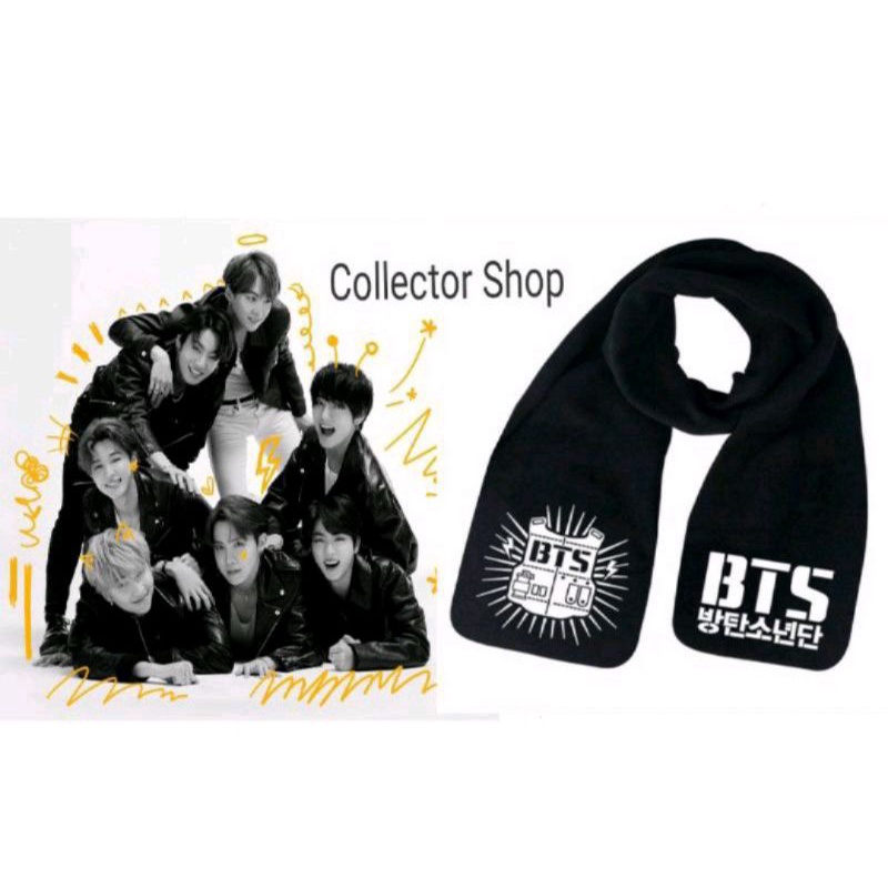 BTS New Casual 3D Printing Black Plush Couple Simple Warm Scarf Gifts ...