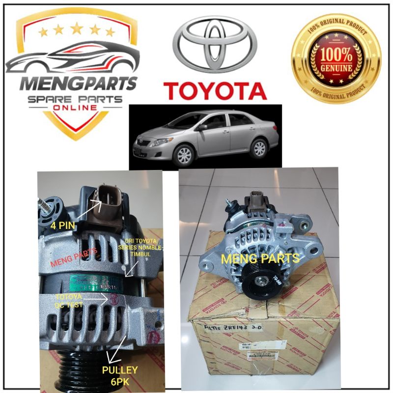 ORIGINAL TOYOTA ALTIS ZRE142 1.8/2.0 2007Y-2013Y ALTERNATOR 27060-0T140 ...