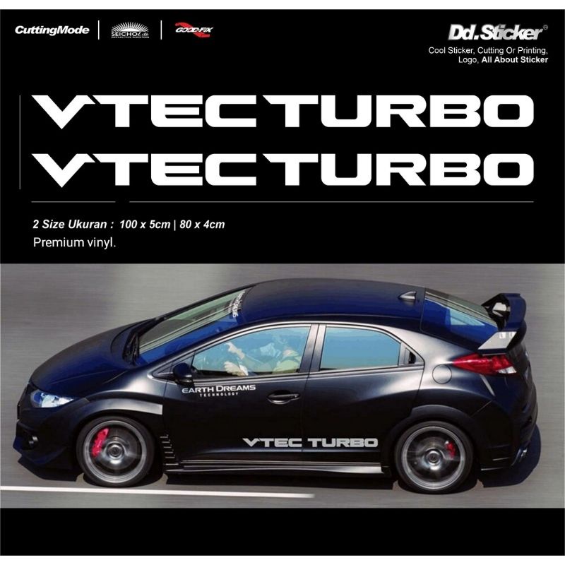 Sticker Vtec Turbo Vinyl Decal For Car | Cutting Sticker | Shopee Malaysia