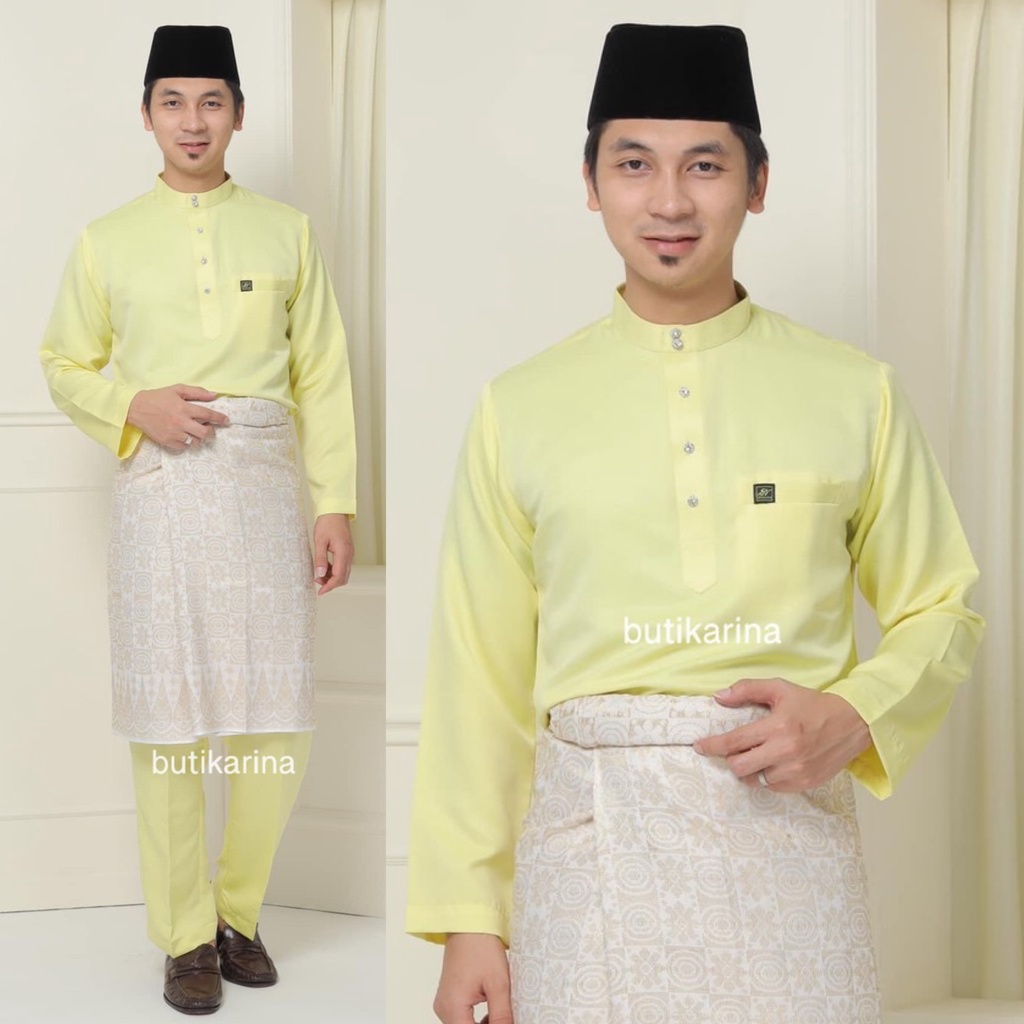 BAJU MELAYU KUNING LEMBUT SOFT YELLOW BABY YELLOW DEWASA KANAK KANAK ...
