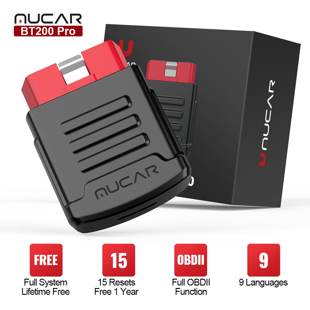 MUCAR BT200 Pro Professional Lifetime Free All Cars Full System Obd2 ...