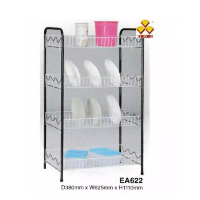3V EA622 4 Tiers Epoxy Dish Rack/ Dish Drainer/ Storage Rack/ Kitchen ...