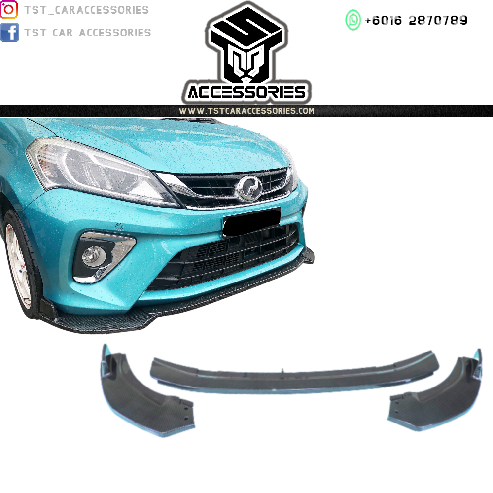 MYVI 2018 FRONT BUMPER DIFFUSER LIP WRAP ANGLE SPLITTERS (CARBON ...