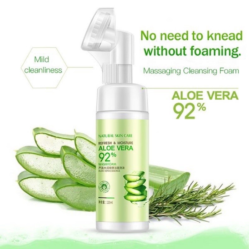 BIOAQUA Aloe Vera Wash Foam Cleanser Refresh And Moisture Skin Care 120ml | Shopee Malaysia