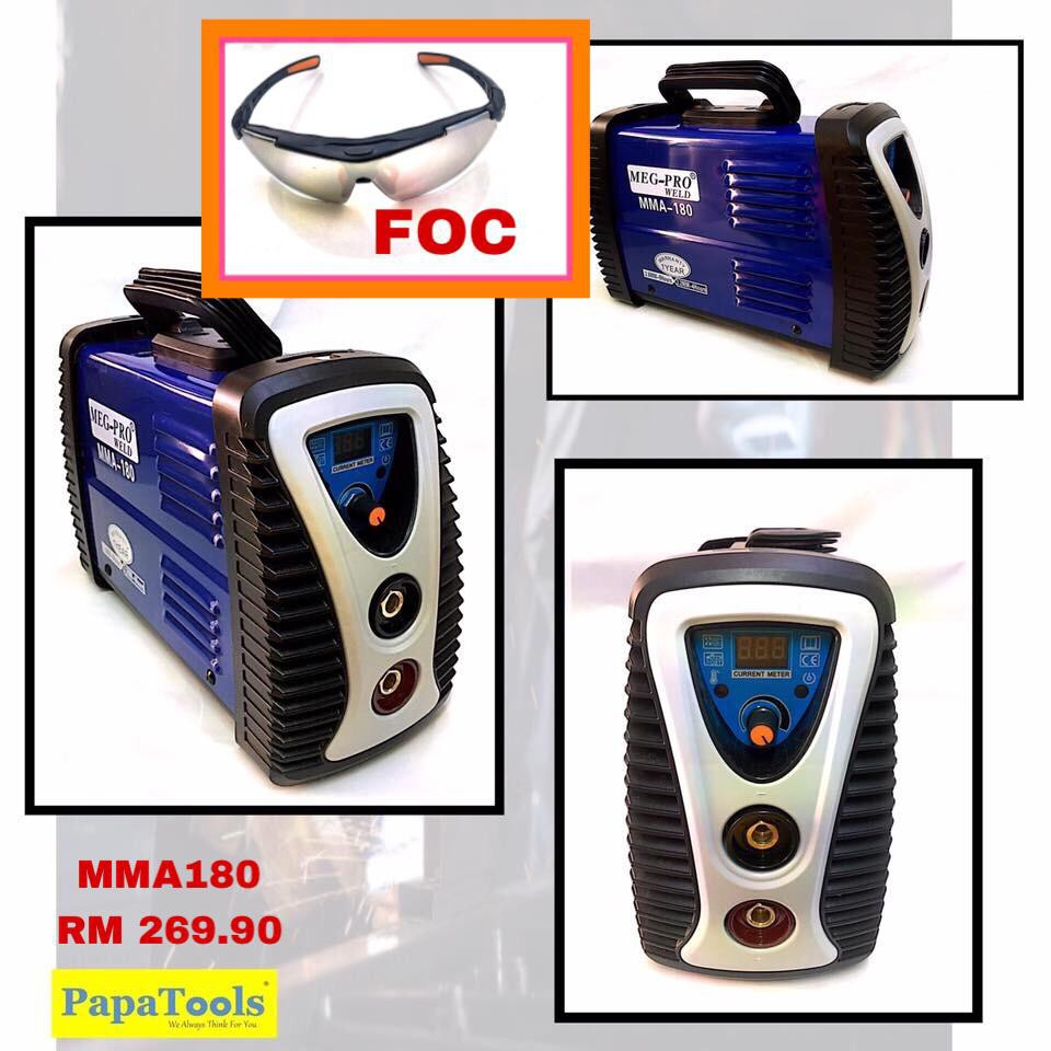 MMA 180 INVERTER WELDING MACHINE (FOC GOGGLE) | Shopee Malaysia