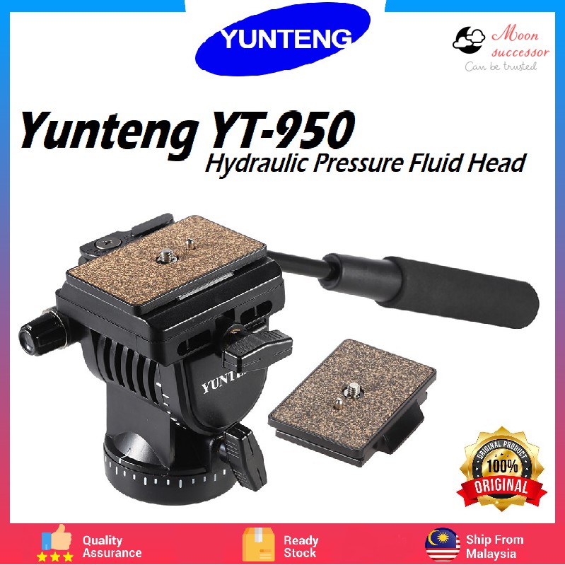 Yunteng YT-950 VCT-950 Hydraulic Pressure Fluid Head 360 Degree Slide ...