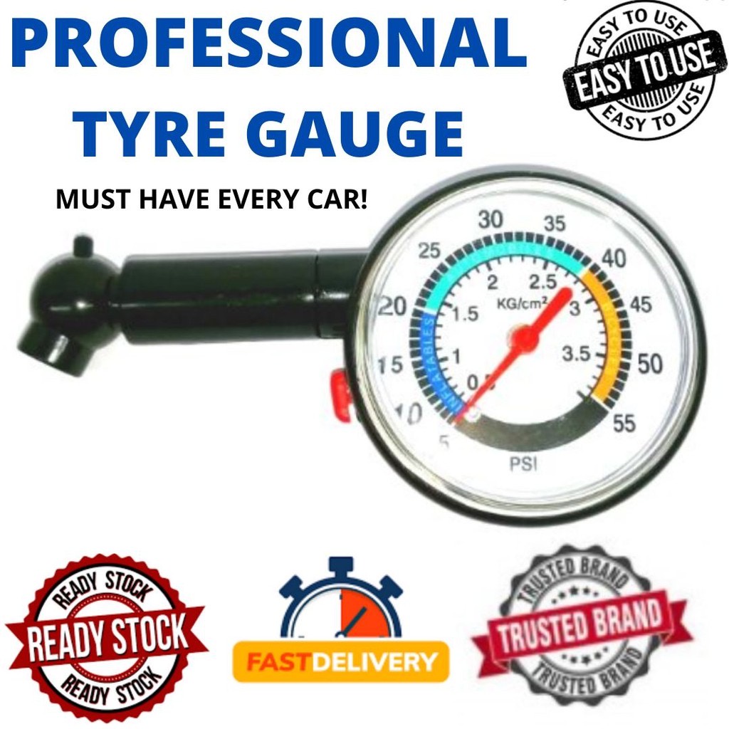 Car Motorcycle Tire Gauge Pressure Monitor 0-55 Psi Tyre Checker ...