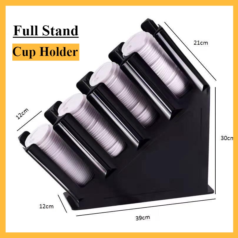 Cup Holder for Coffee Shop 4 Compartmens Plastic Cup Rack Tempat Letak ...