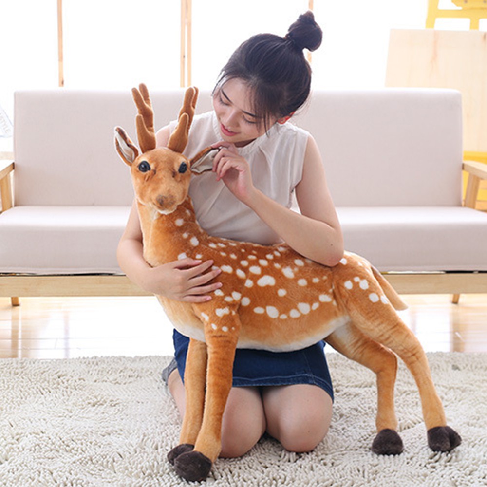 50cm deer plush toy for kids, simulation deer toy with staff, sica deer ...