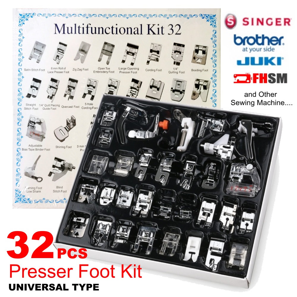 32pcs Universal Sewing Machine Presser Foot Kit | Shopee Malaysia