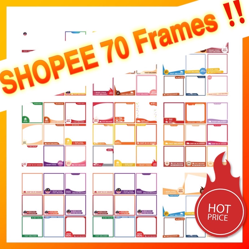 🔥70 Shopee Cover Frame Template PNG🔥 Lifetime Cheap/Murah easy to edit ...