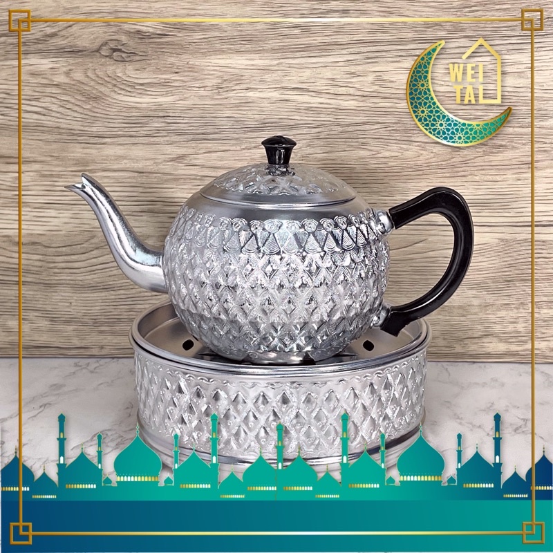 Aluminium Washing Pot Tea Pot Hand Washing Pot with Tray Teko Basuh ...