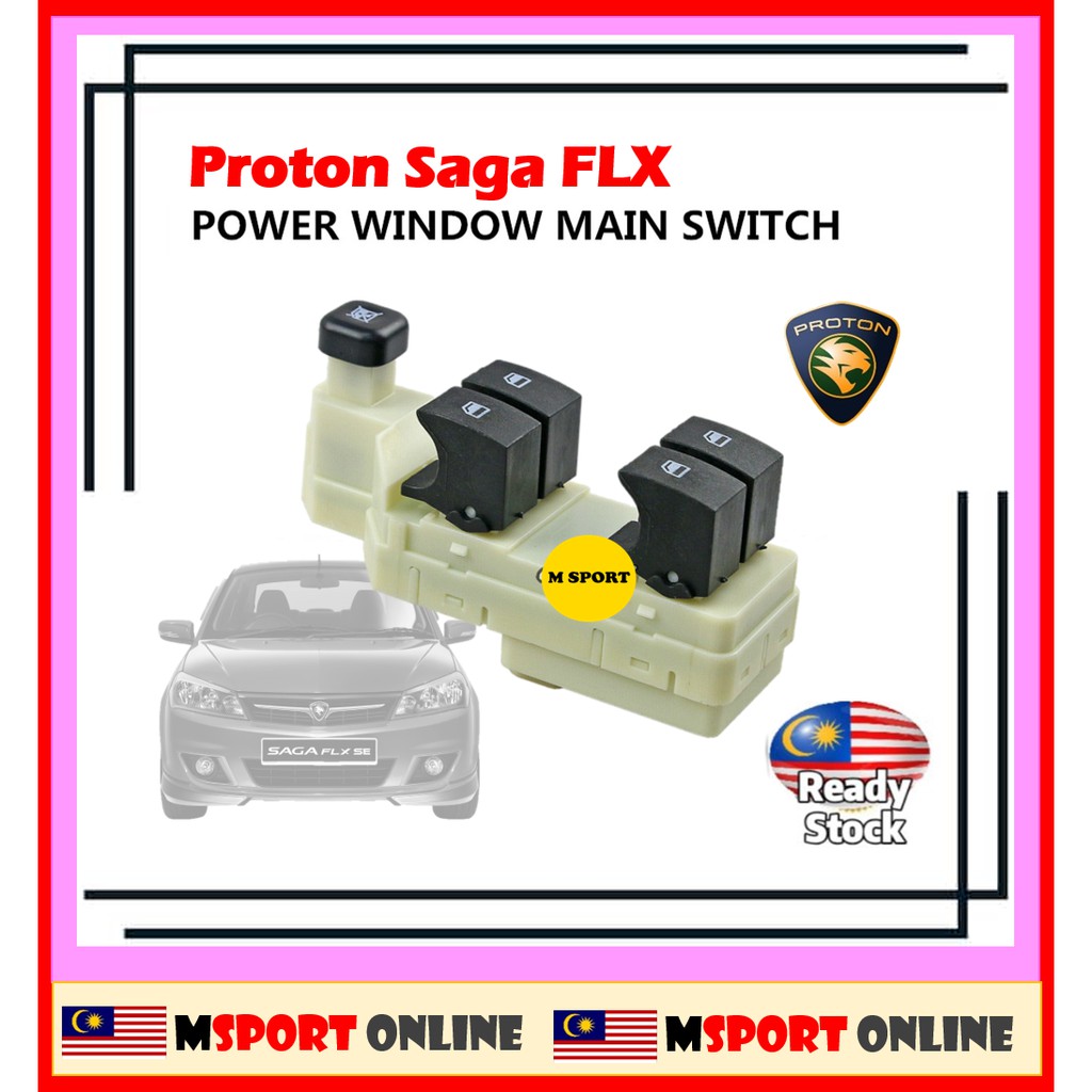 Proton Saga FLX Driver Side Power Window Main Switch | Shopee Malaysia