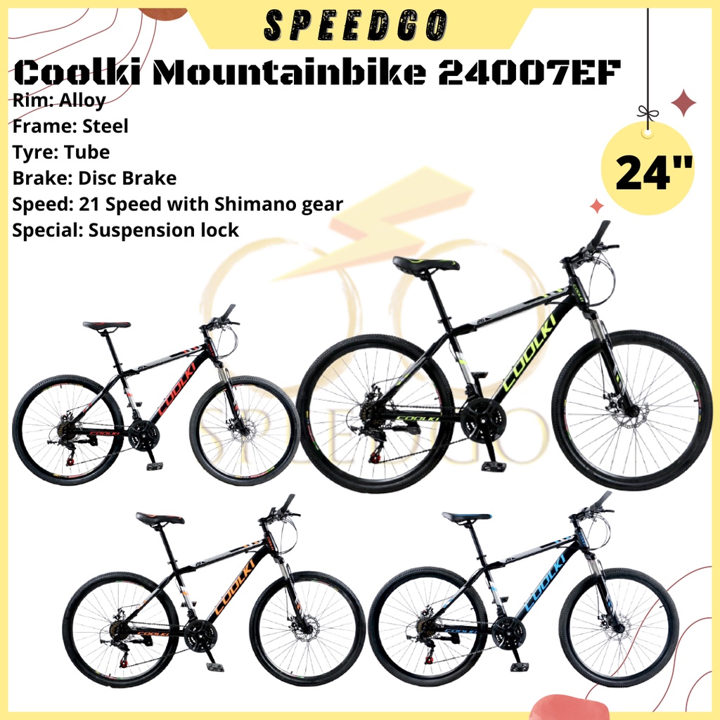 READY STOCK 24" Coolki Mountain bike with 21 Speed , Suspension Fork ...