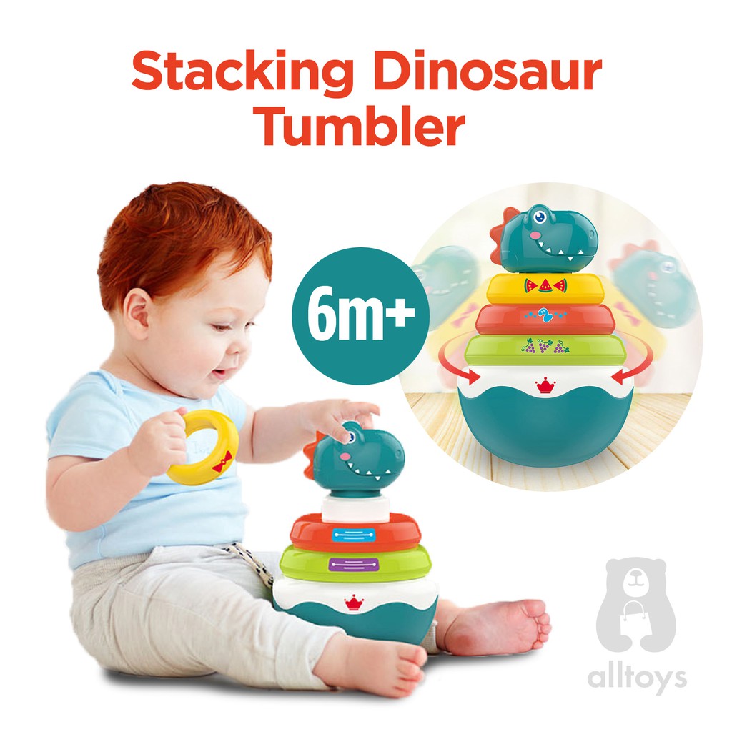 CLEARANCE SALE Huanger Stacking Dinosaur Tumbler Doll Baby Toys Rattle ...