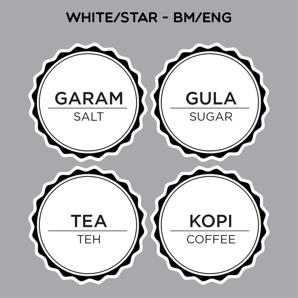 Sticker Label Dapur | Kitchen Label Sticker Rempah Waterproof Spices ...