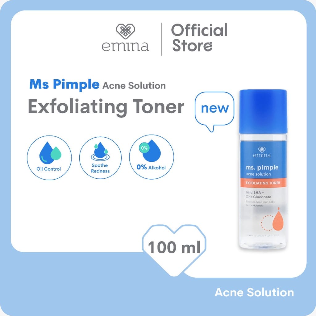 Emina Ms Pimple Acne Solution Series Sebum Fighter Face Wash Toner ...