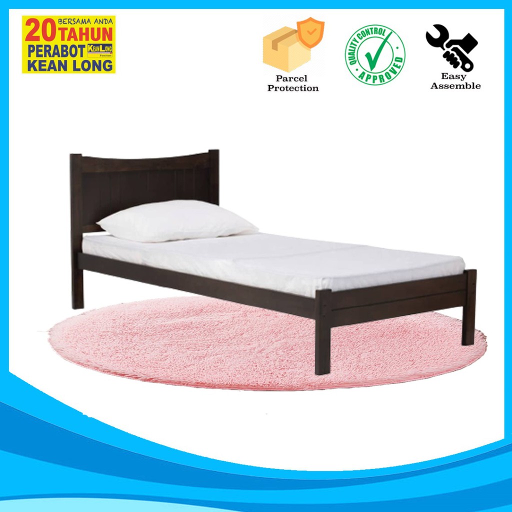 KLSB KATIL SINGLE WOOD BED/Bed/ Katil / Katil Bujang Kayu 3' | Shopee ...
