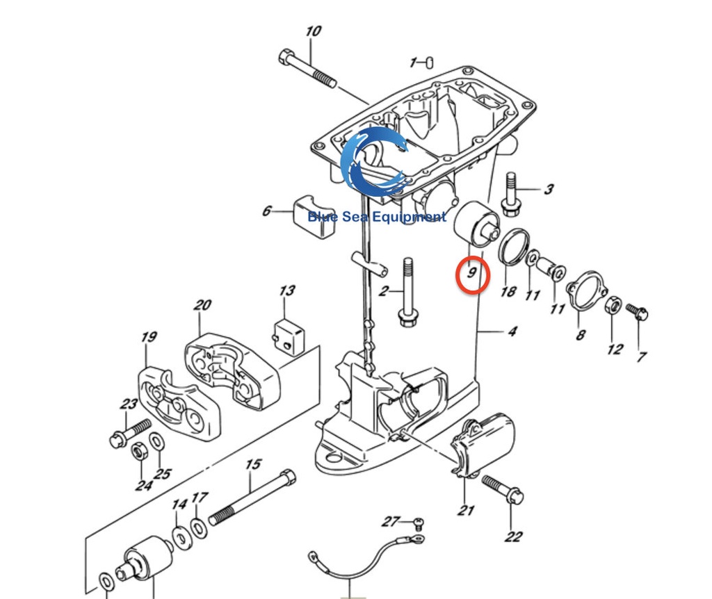 Original Upper Mount Damper - 54130-96320 for Suzuki DT25 / DT30 (2 ...