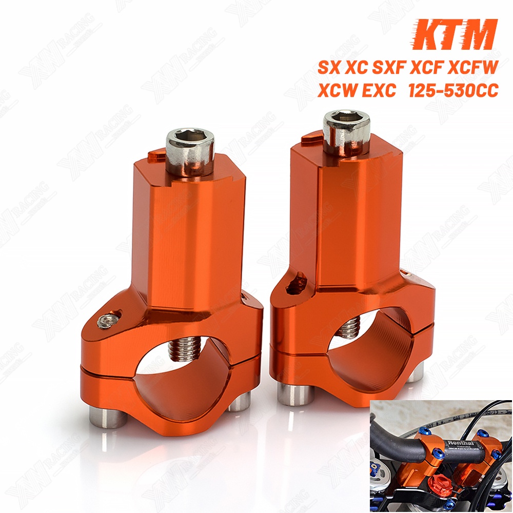 XW RACING Billet HandleBar Risers Bar Mount Clamp For KTM 1 1/8" 125 ...