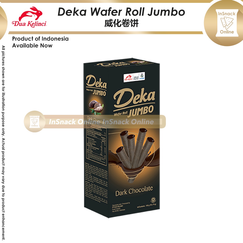 Dua Kelinci Deka Wafer Roll Jumbo 160g Dark Chocolate / White Coffee ...
