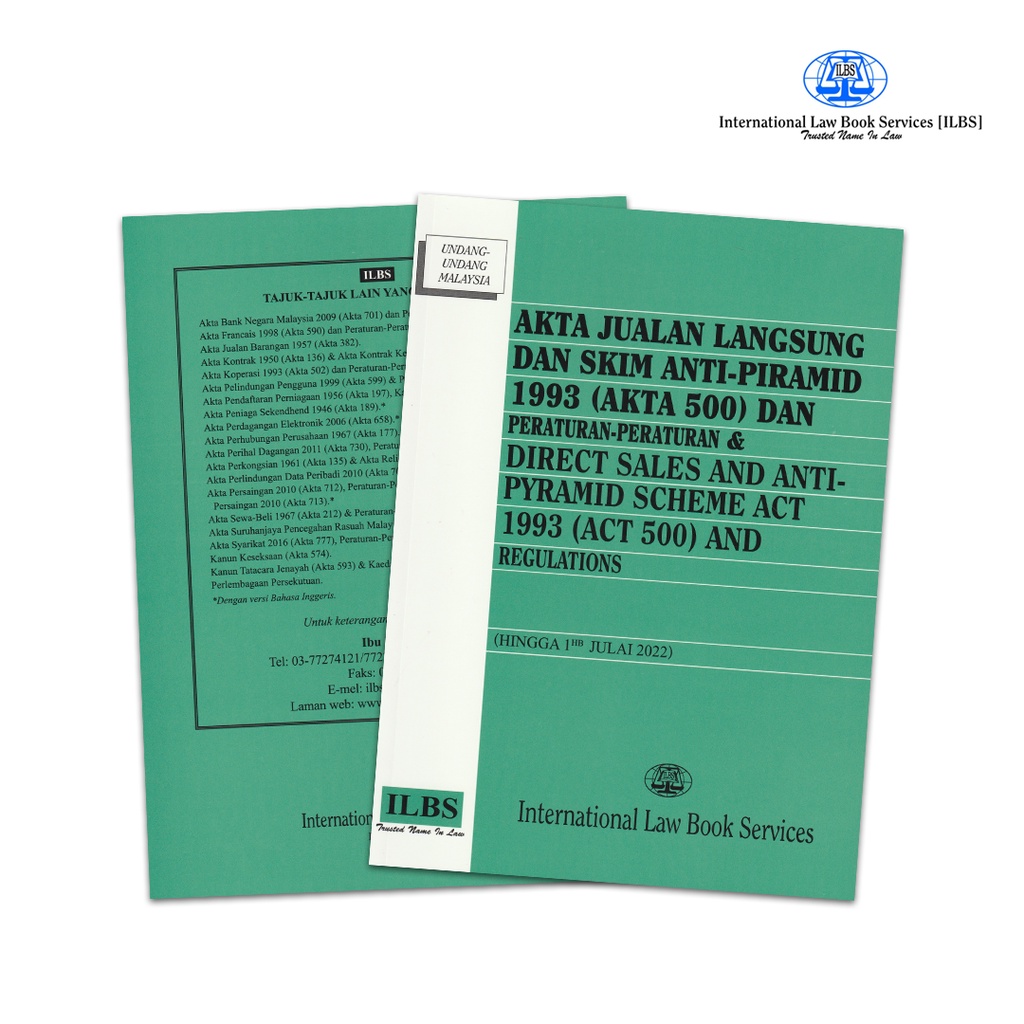 ILBS | Law book | Akta Jualan Lansung Dan Skim Anti-Piramid 1993 (Akta ...