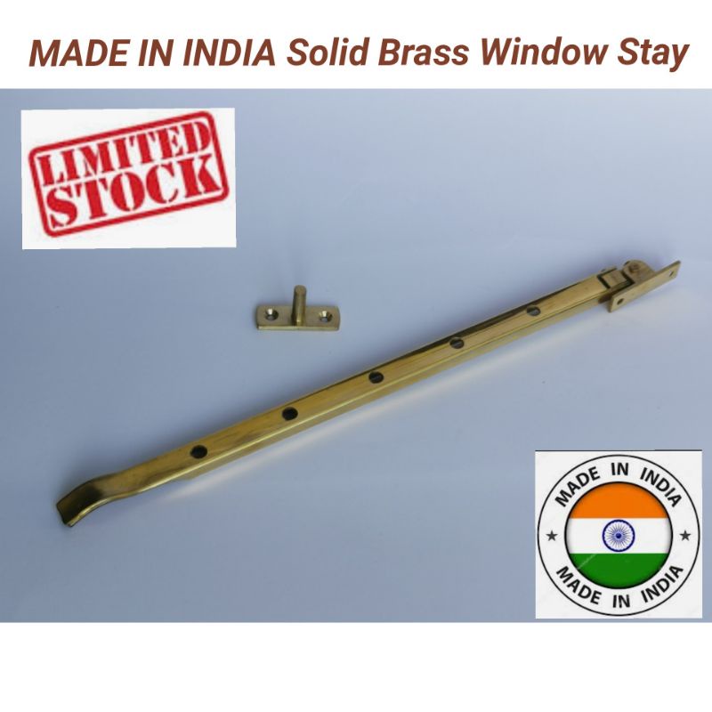 [100% Original] MADE IN INDIA 300MM / 12" SOLID Brass Window Stay Penahan Tingkap Tembaga ...