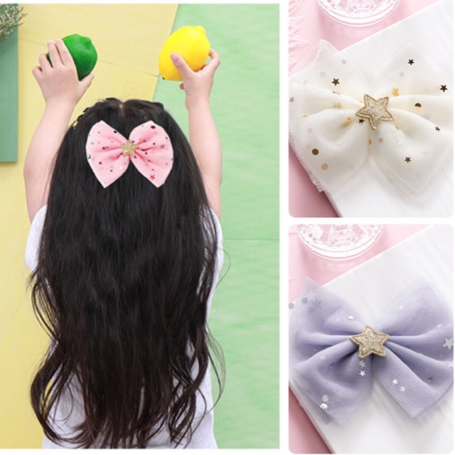 🔥Ready Stock🔥Korean Fashion Girls Hairclips Ribbon Bowknot Kids Hair ...