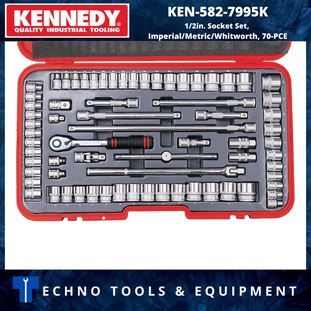 KENNEDY KEN5827995K MM/AF/WHIT SOCKET SET (70-PCE) 1/2" SQ | Shopee ...