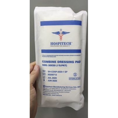 HOSPITECH STERILE COMBINE DRESSING PAD 20x20CM 1S | Shopee Malaysia