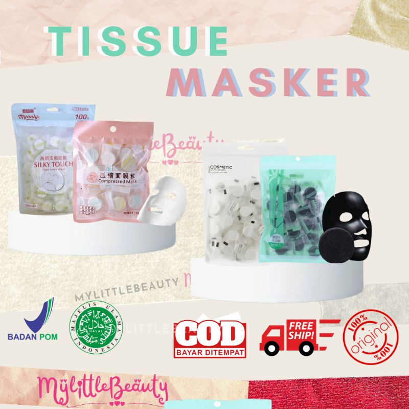 Tissue MASK COMPRESSED SHEET MASK ECER KINISO DIY SILKY CHARCOAL ...