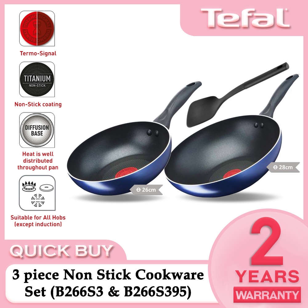 ️Ready Stock ️Tefal Clear Cook 3 piece Non Stick Cookware Set B266S3 ...