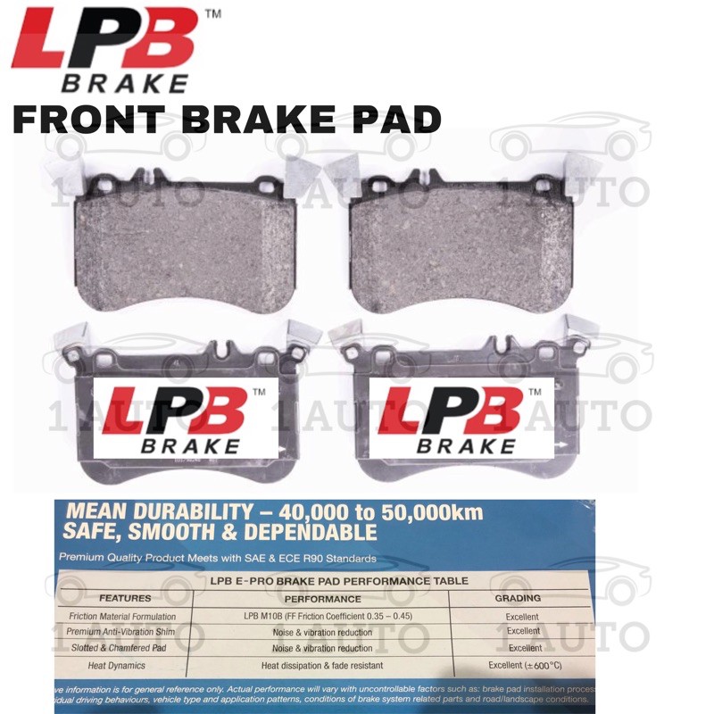 LPB E-PRO SEMI METALLIC FRONT BRAKE PAD MERCEDES W176 A45 AMG 4MATIC ...