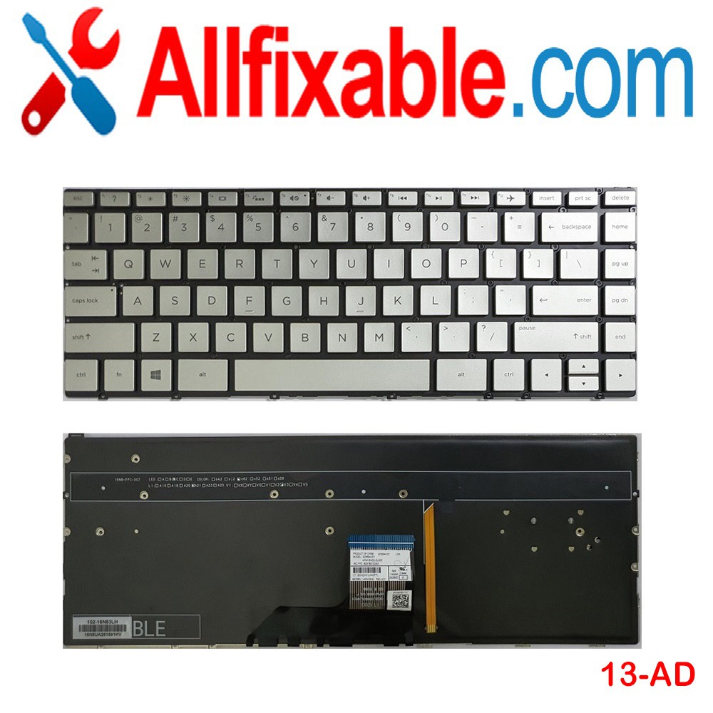 HP 13-AD Backlit Series HPM16N8 SN6161BL Notebook Replacement Keyboard ...
