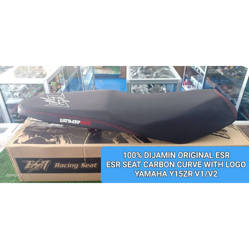 ESR SEAT CARBON CURVE WITH LOGO YAMAHA Y15ZR V1 DAN Y15ZR V2 LEMBUT DAN ...