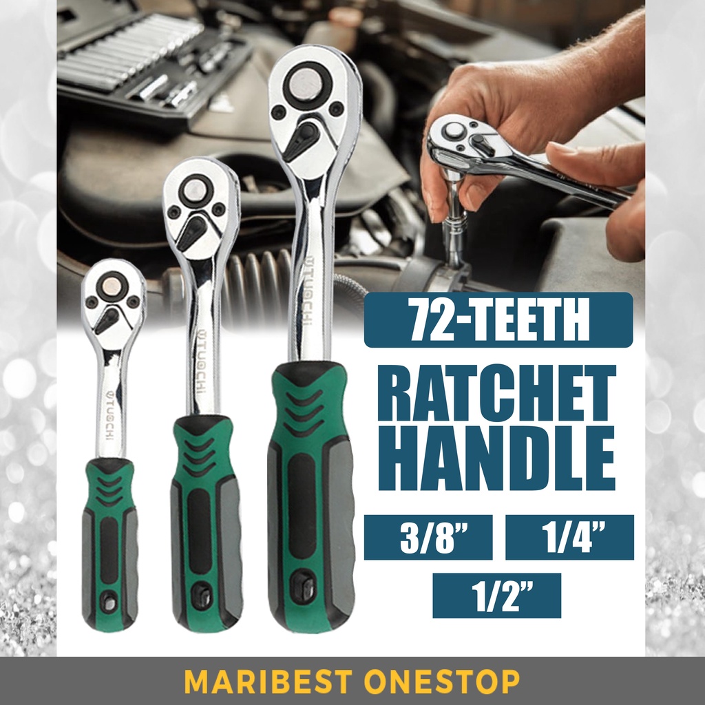 Chrome Vanadium Curved Ratchet Handle Drive Socket Ratchet Wrench Tool ...