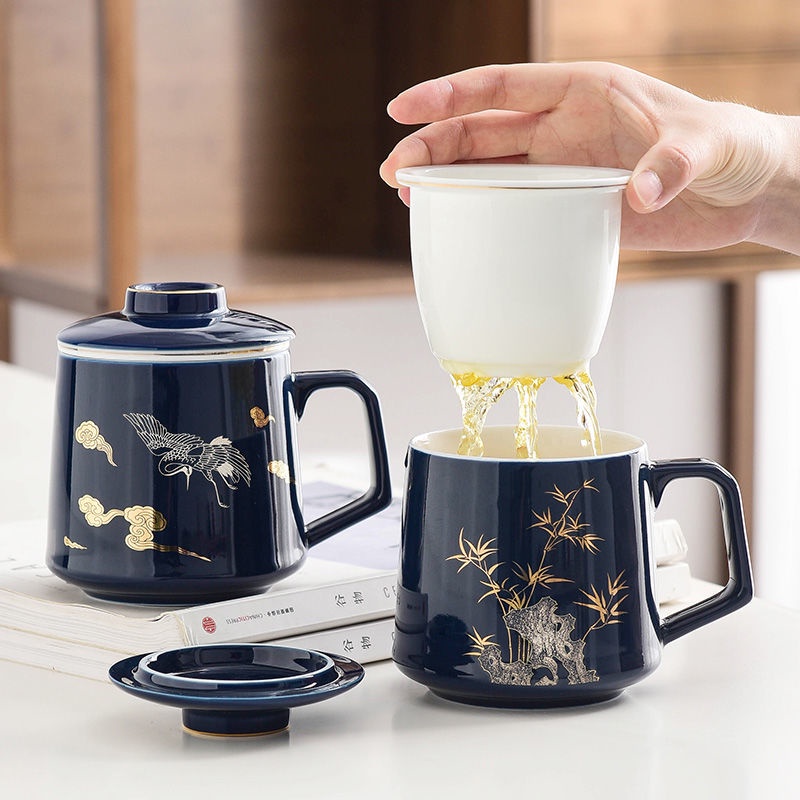 Modern office tea cup personal cup ceramic cup with lid filter ...
