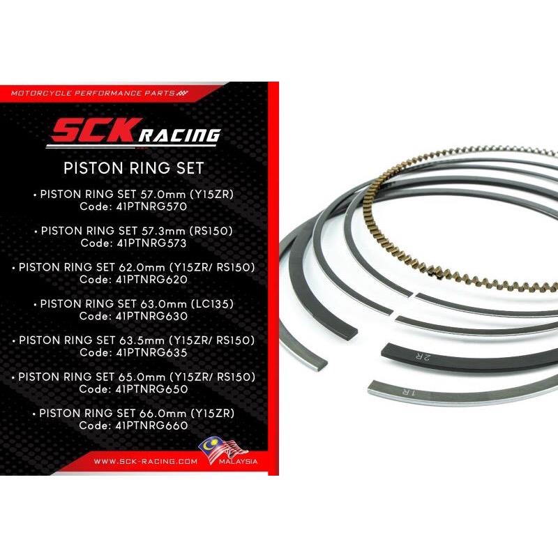 Sck racing piston ring Y15 & LC135 & RS150 & RSX 57mm / 57.3mm / 62mm ...