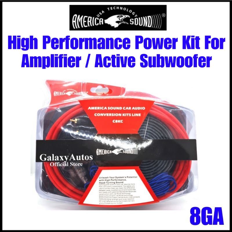 America Sound 8GA Power Kit High Performance For Amplifier / Active ...