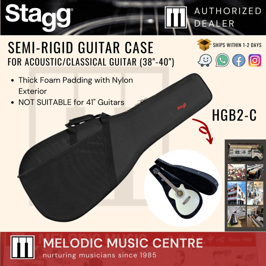 Stagg 38-40 inch Classical/Acoustic Guitar Foam Case HGB2-C (Semi Hard ...