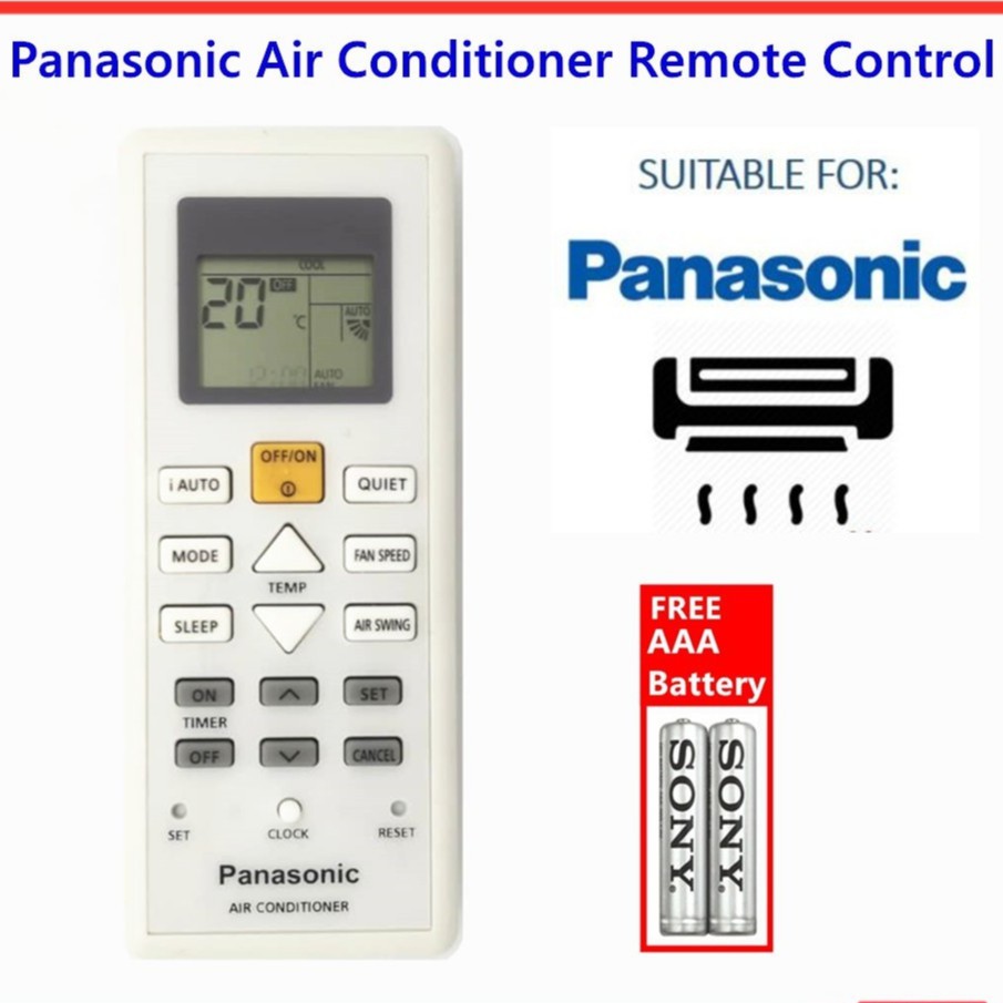 (FREE BATTERY)Panasonic Air Cond Air Conditioner REMOTE CONTROL ...