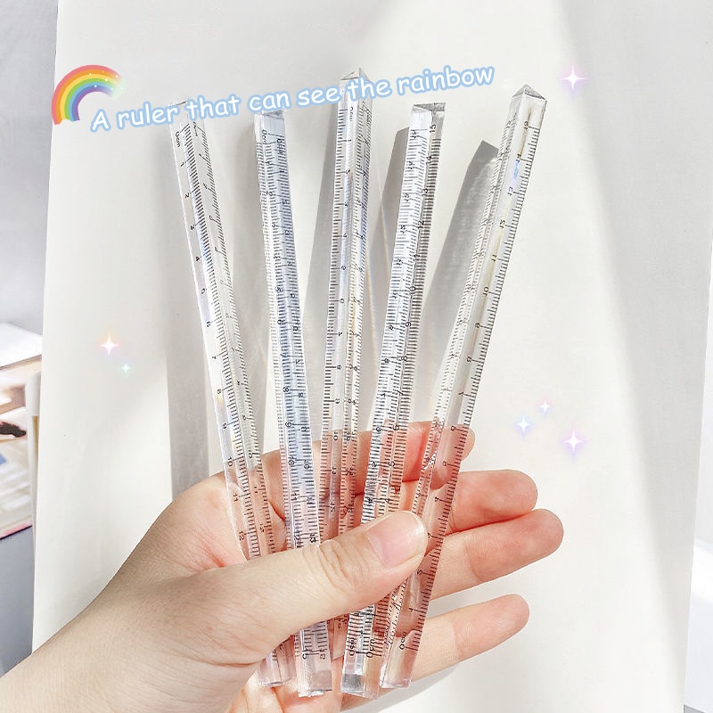 Letit Transparent Ruler 15cm Plastic Straight Ruler Creative ...