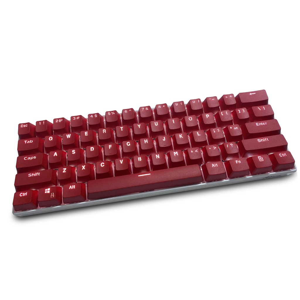 Pure Red/white Keycaps 61 PBT keycaps Specials event Keycaps, backlit ...
