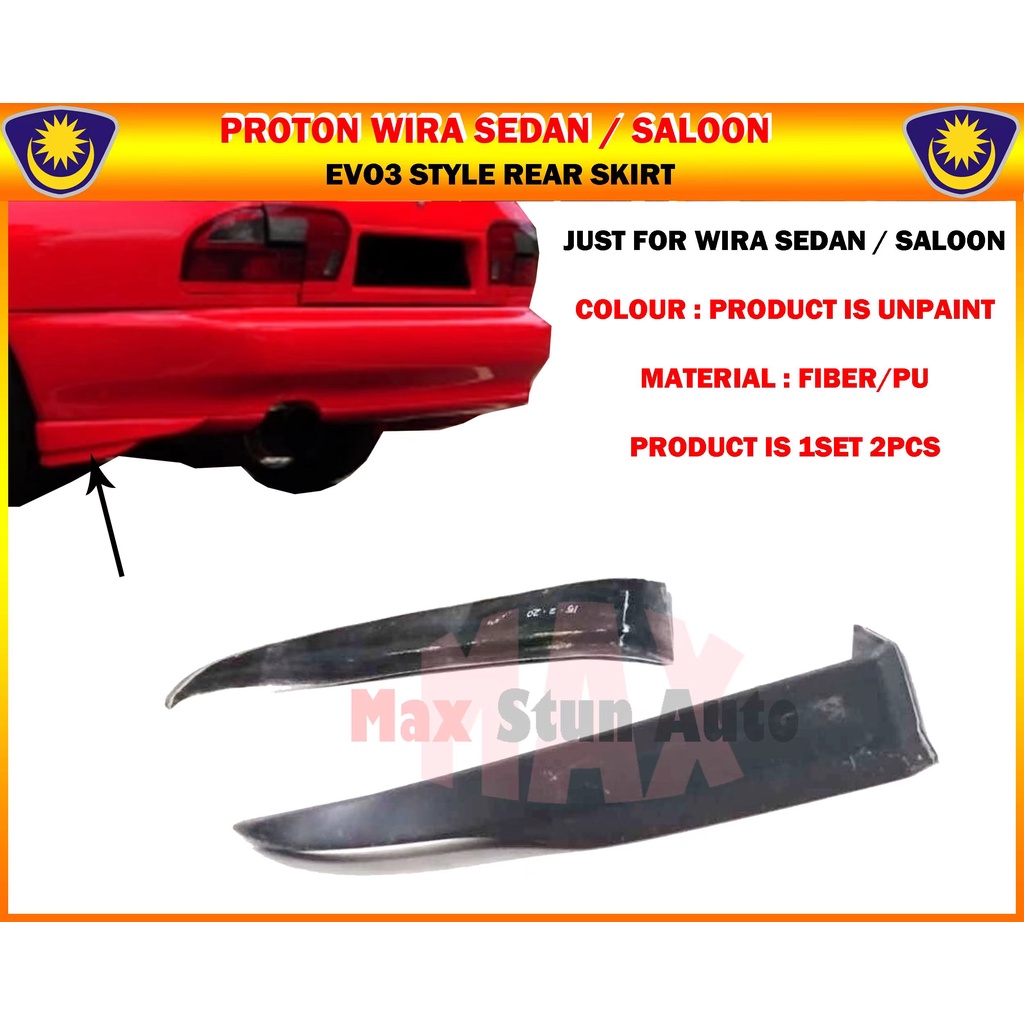 PROTON WIRA SEDAN SALOON AEROBACK REAR SKIRT (GSR,EVO3,SE,V6,NM,BOMEX ...